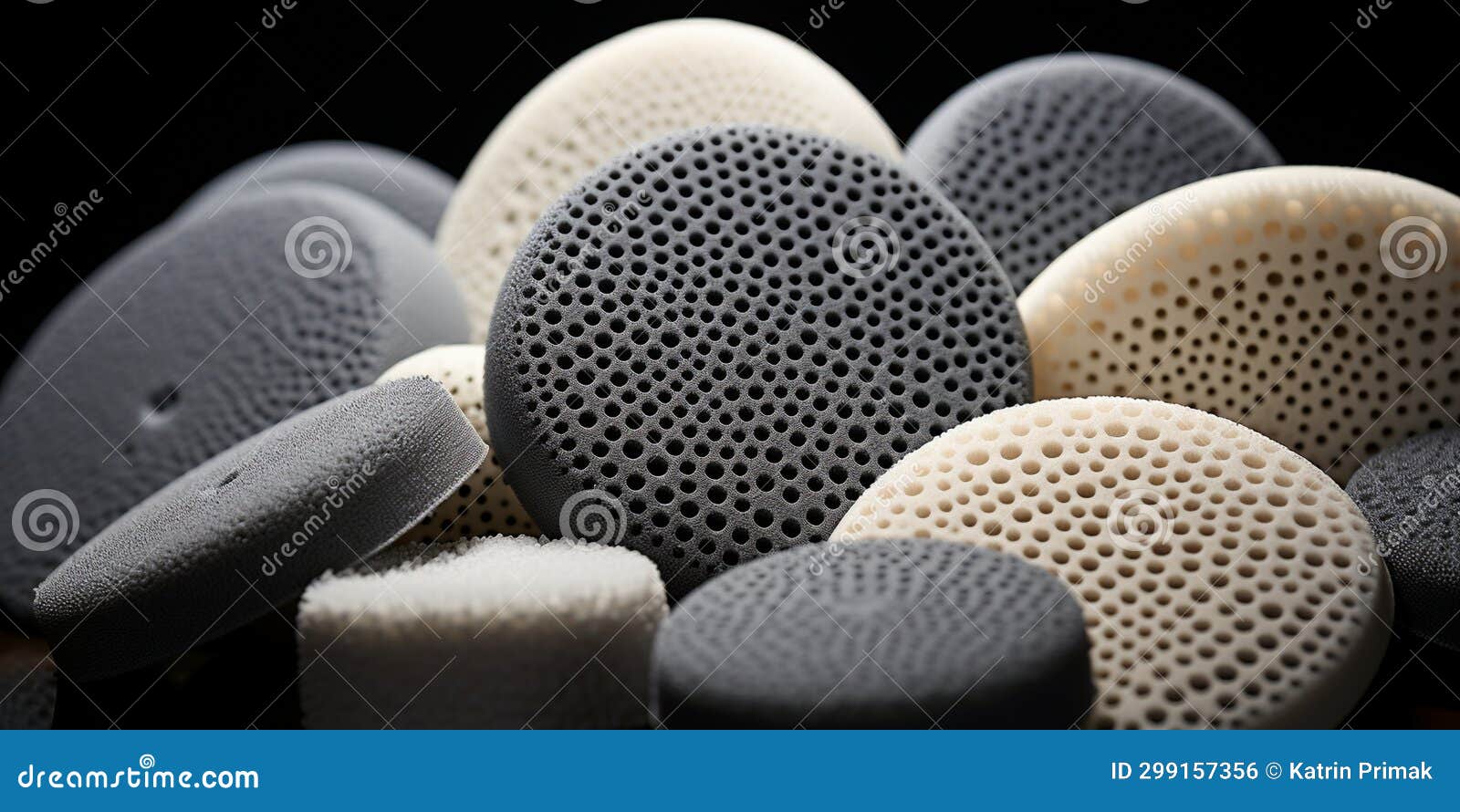 Stack of Gray Ecological Dishwashing Sponges on a Dark Background Stock ...