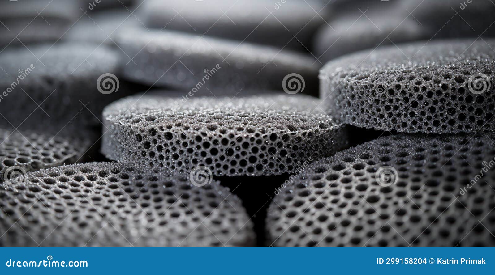 Stack of Gray Ecological Dishwashing Sponges on a Dark Background Stock ...