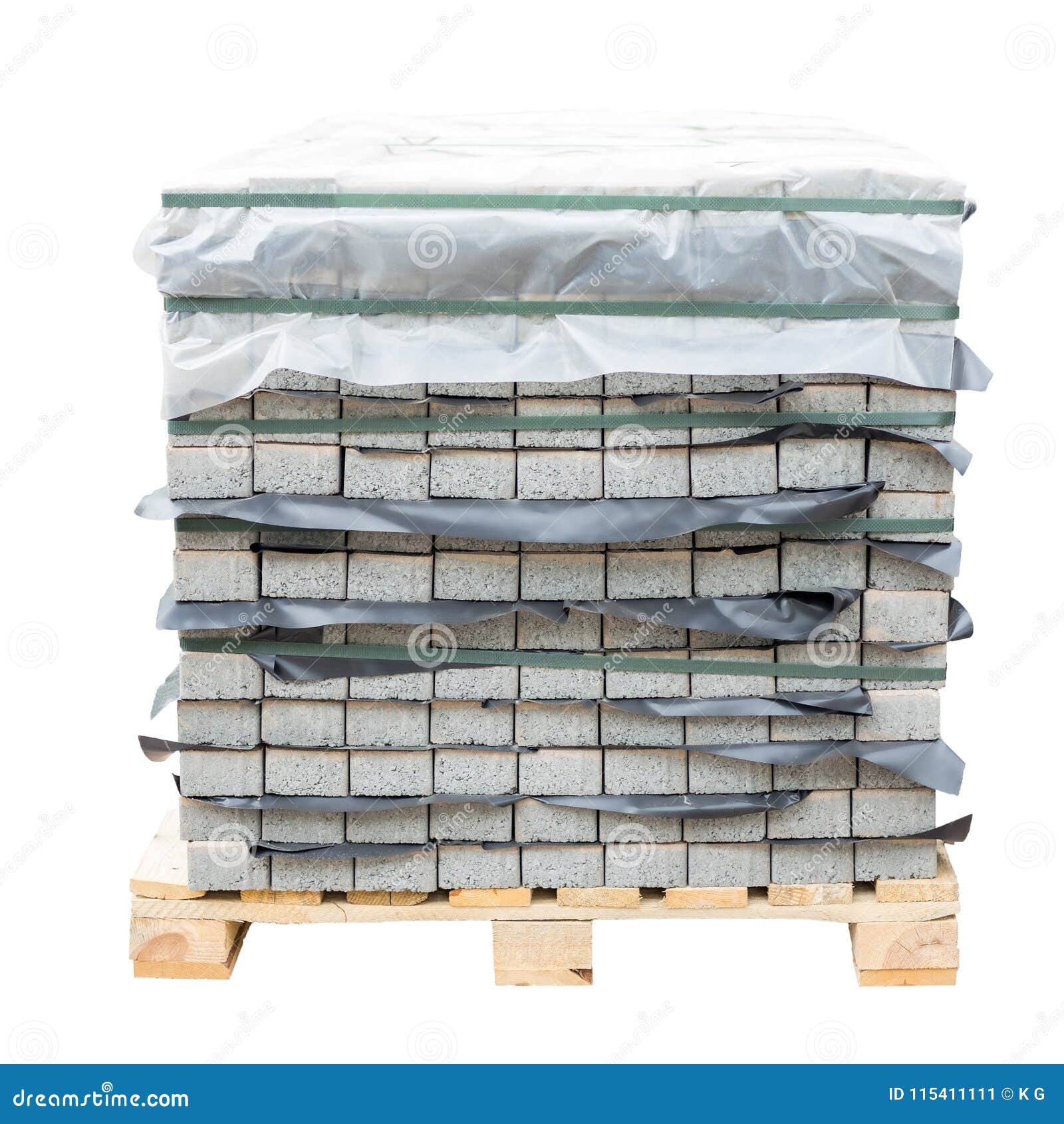 Stack of Gray Pavement Slab on Wooden Base. Concrete Stone Paving Flag ...