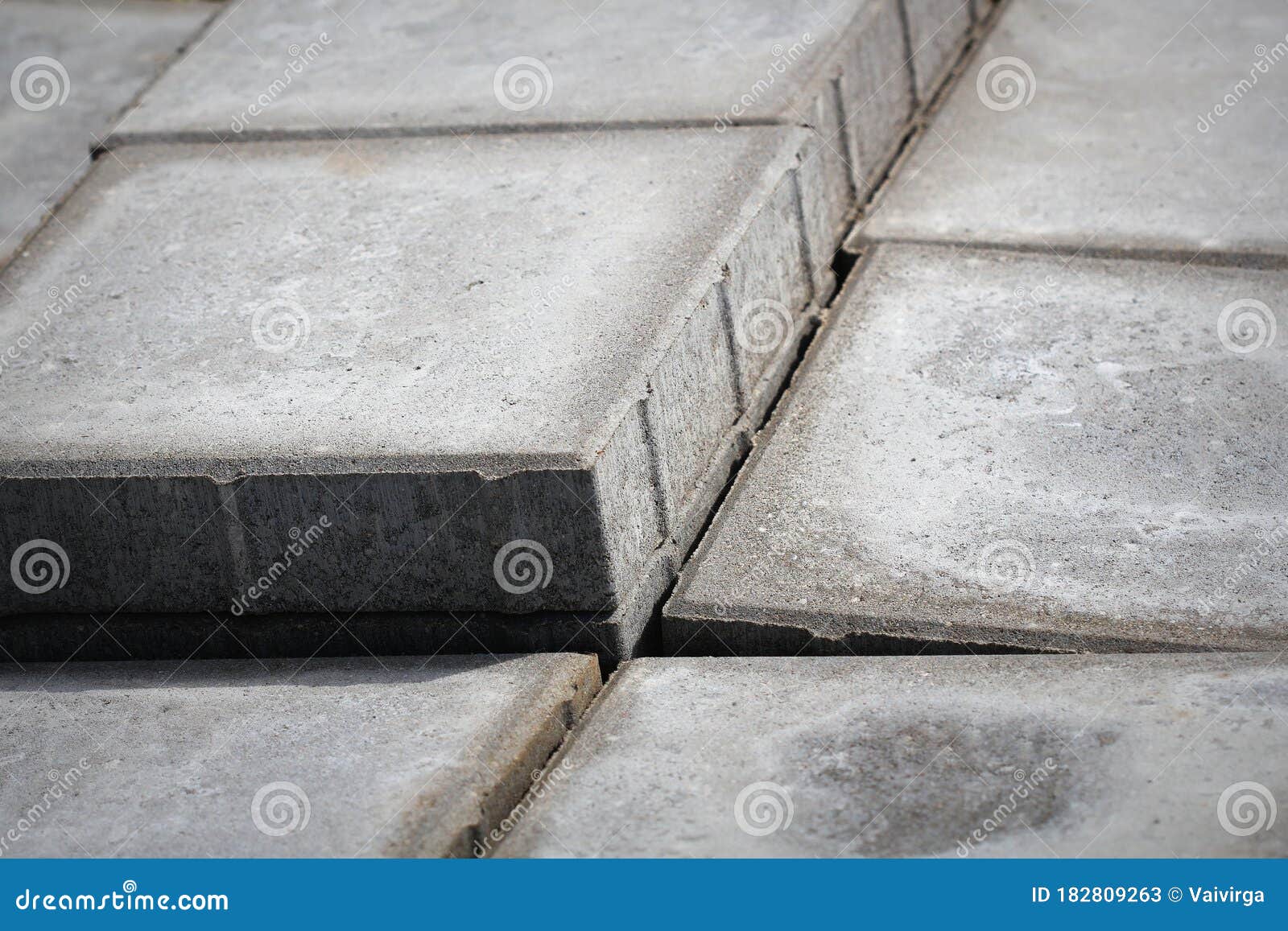 Stack Of Gray Paving Slabs. Construction Of Sidewalks. Building ...