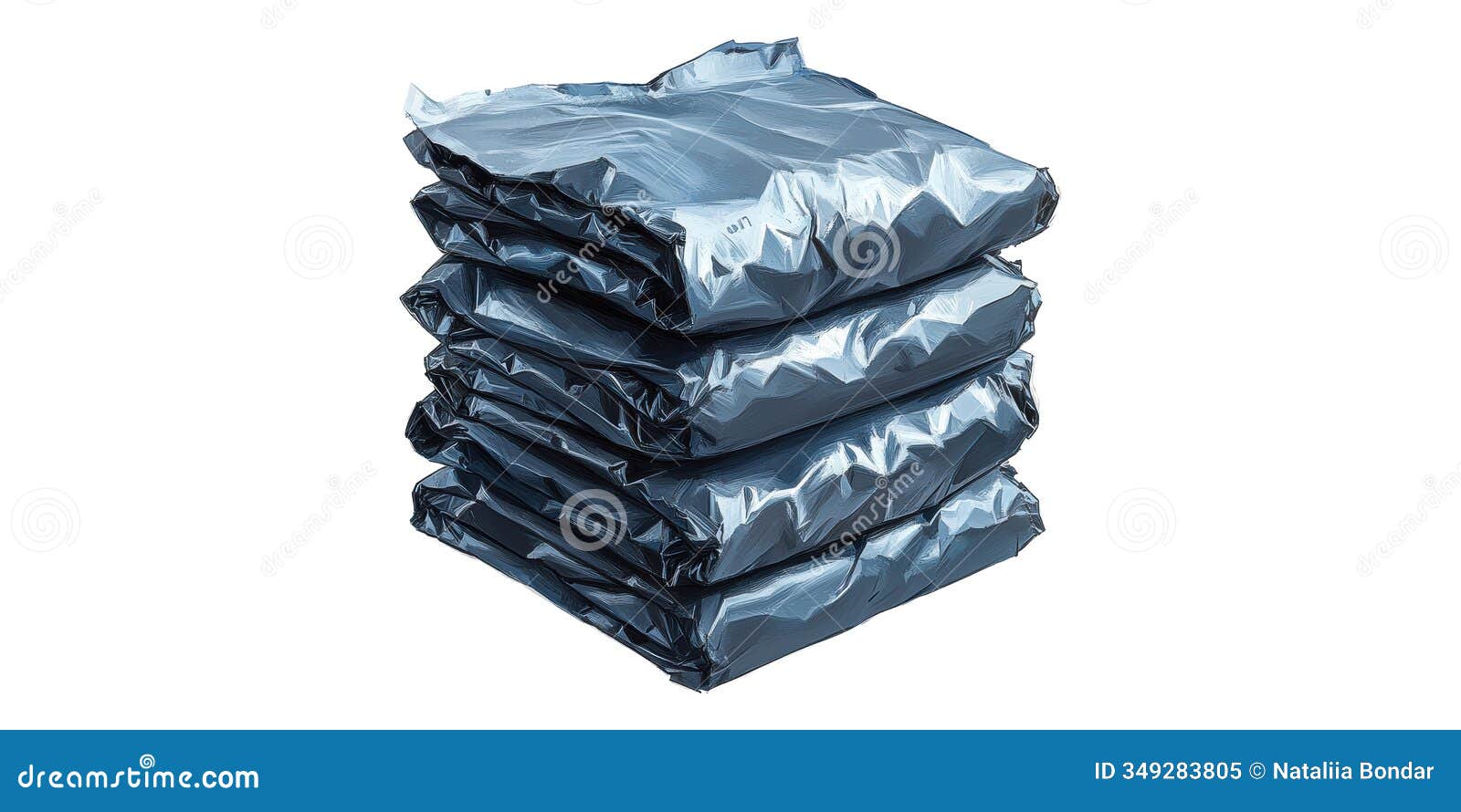 Stack of Gray Plastic Bags Isolated on Transparent Background Stock ...