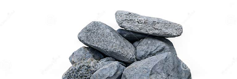 Stack of Gray Rocks on White Background Stock Illustration ...