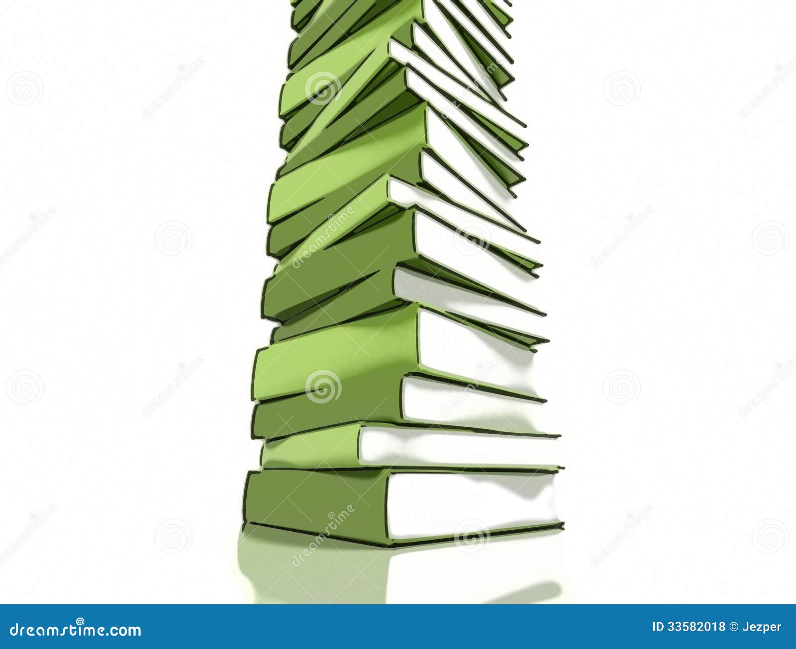 Stack of green books stock illustration. Illustration of literature ...