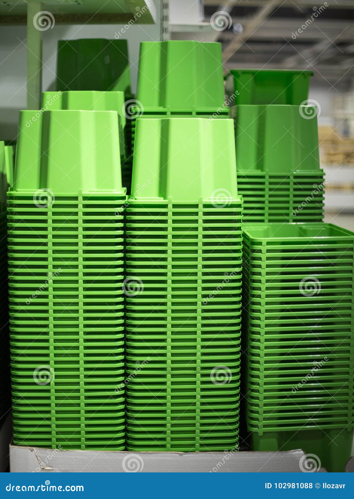 A Stack of Green Boxes and Packages Stock Photo - Image of light, high ...