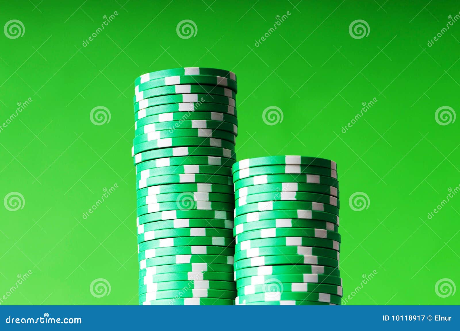Stack of green casino stock image. Image of chip, cards - 10118917