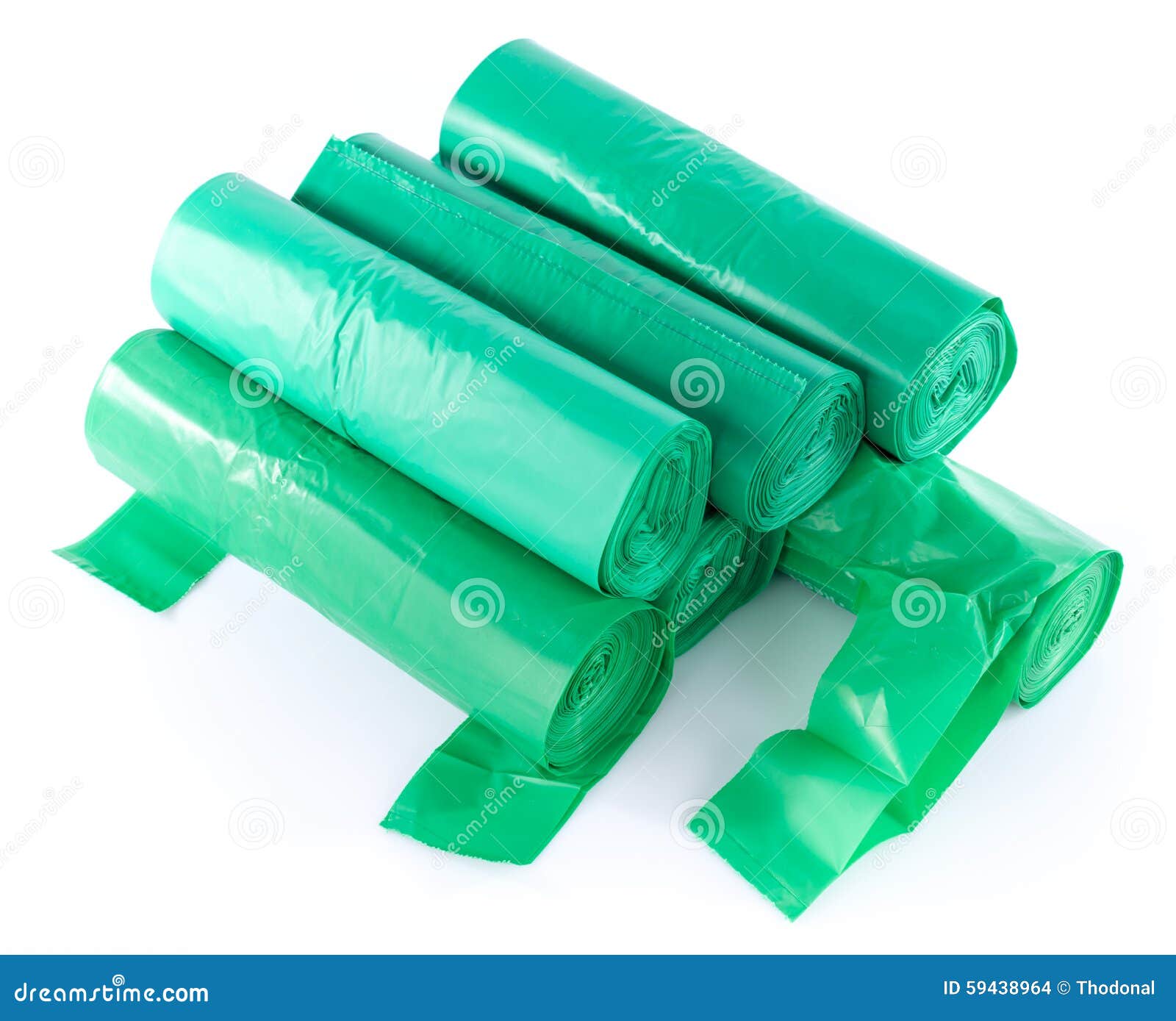 Stack of Green Garbage Bags Stock Photo - Image of bags, roll: 59438964