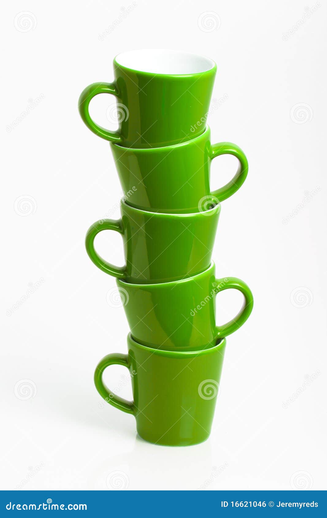 Stack of green mugs stock photo. Image of dishware, cuppa - 16621046