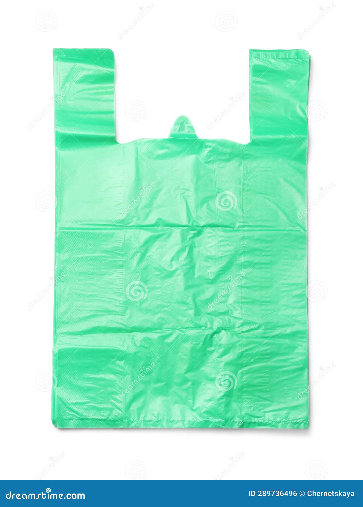 Stack of Green Plastic Bags Isolated on White, Top View Stock Photo ...