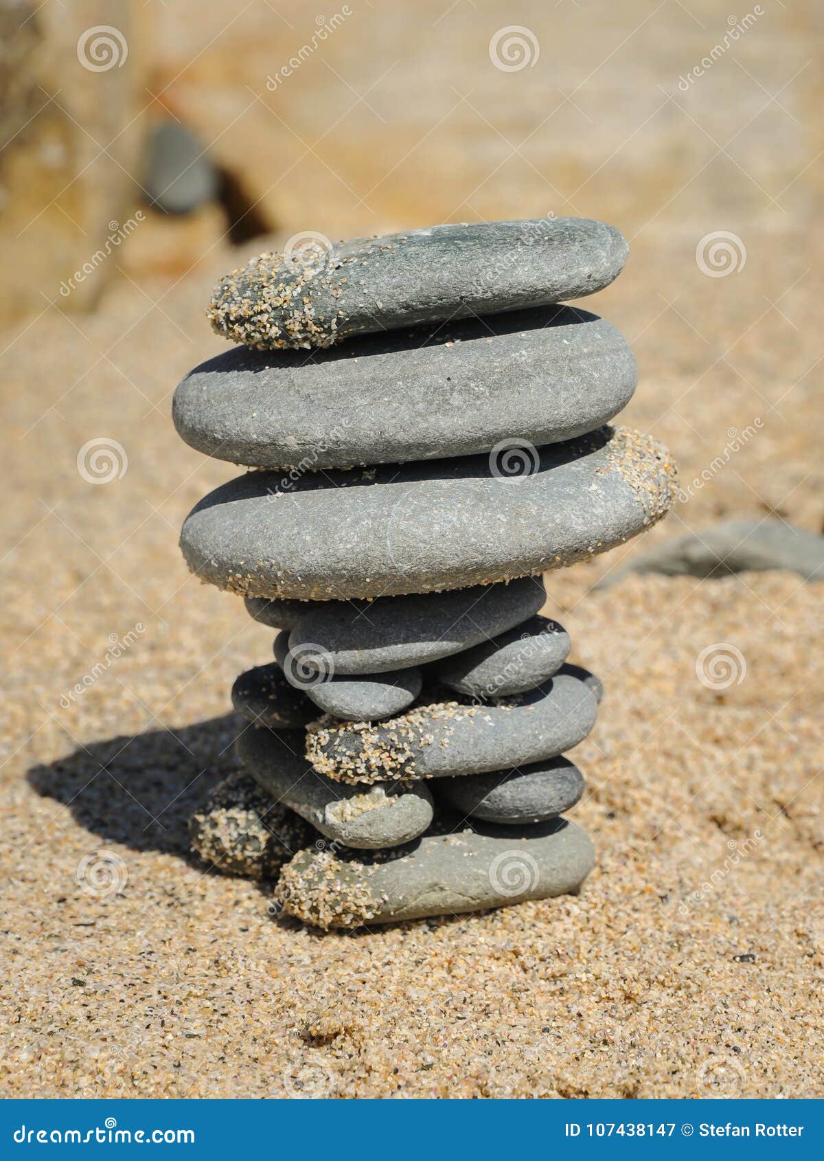 Stack of Grey Pebbles on the Beach Stock Image - Image of peaceful ...