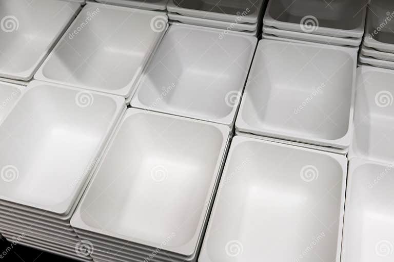 Stack of Grey Plastic Trays Arrangement for Background. Stock Image ...
