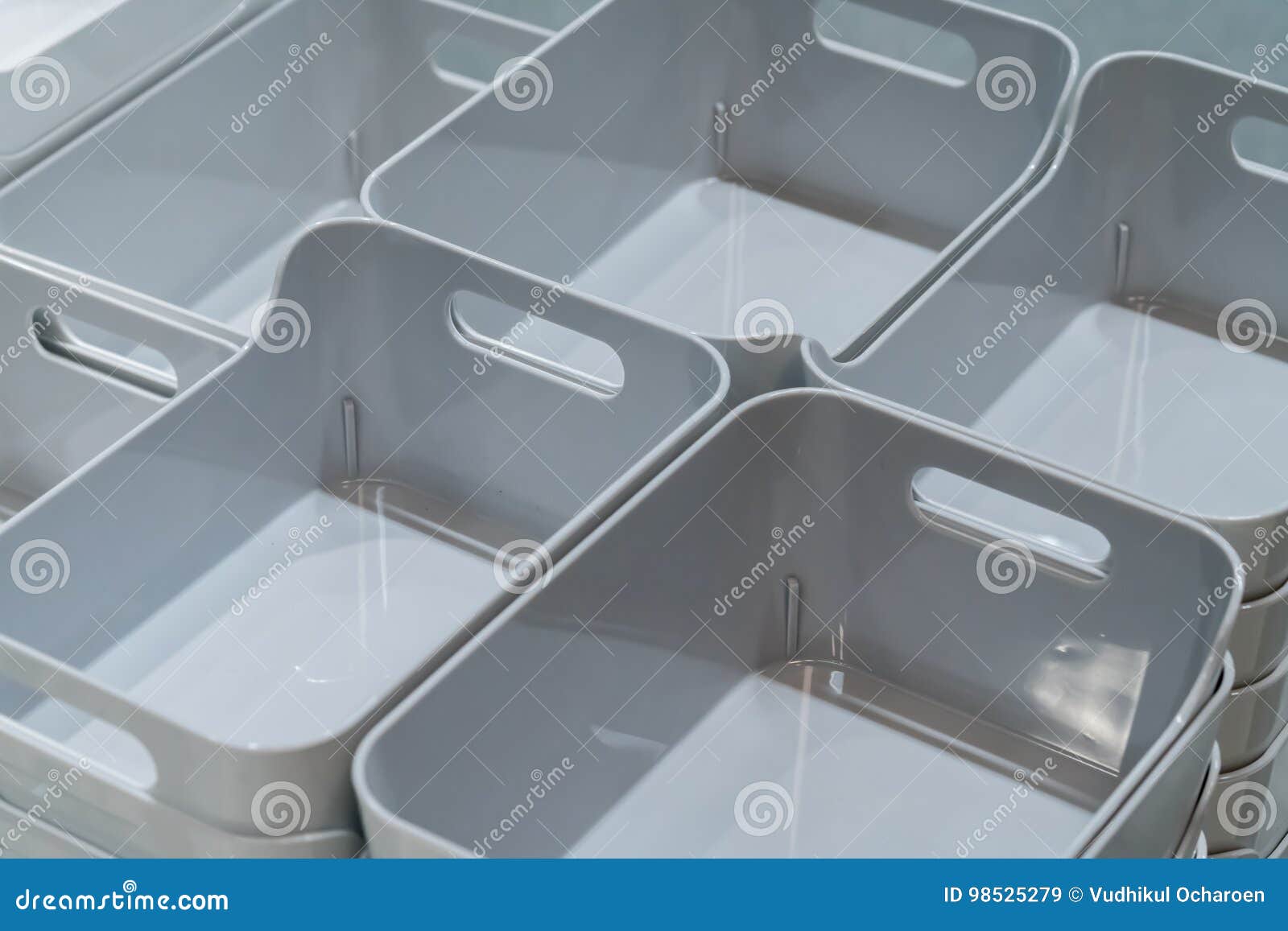 Stack of Grey Plastic Trays Arrangement for Background. Stock Image ...