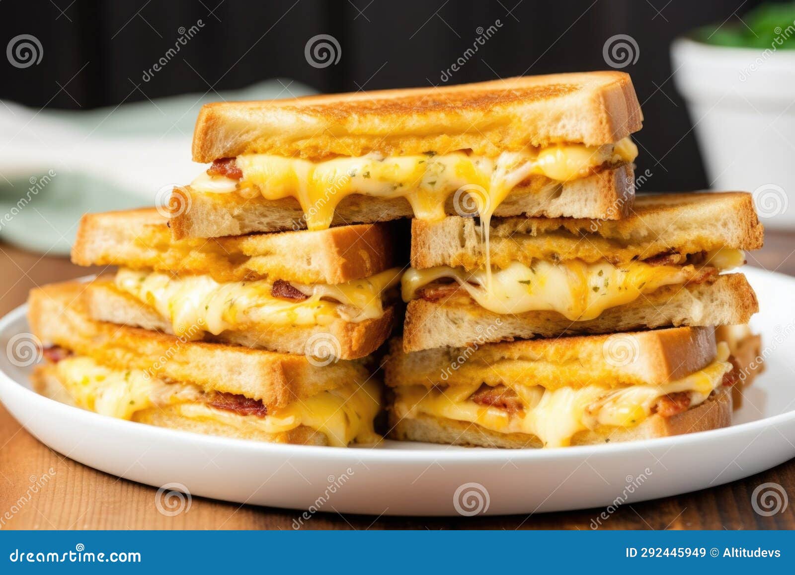 A Stack of Grilled Cheese Sandwiches on a Serving Platter Stock Image ...