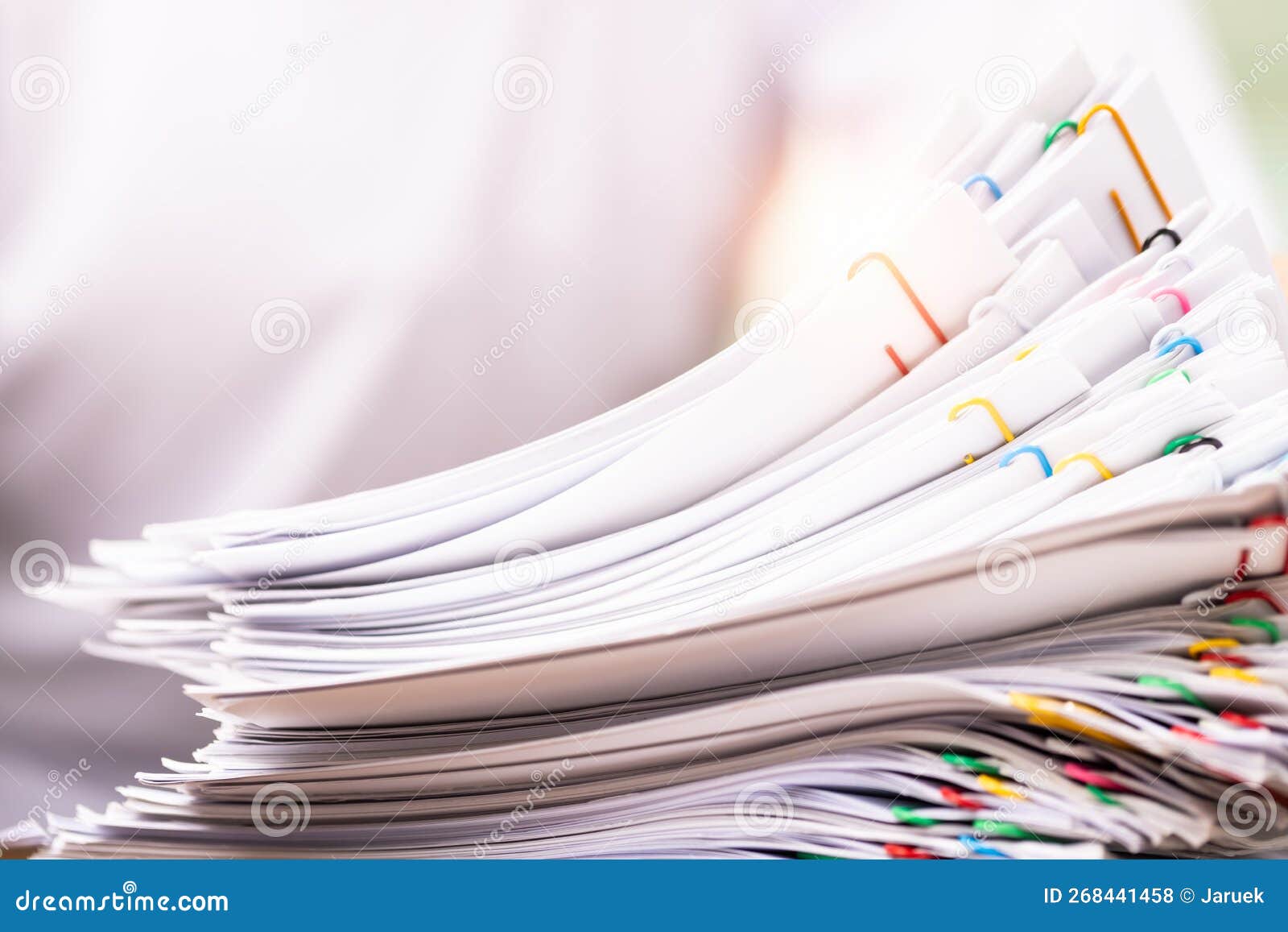 Stack of Group Report Papers Document. Stock Photo - Image of overwork ...