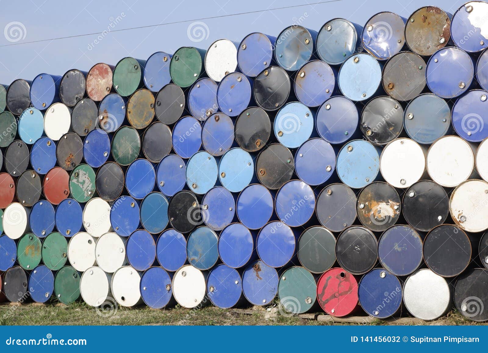 Stack of Grunge Oil Tank Barrel Background- Image Stock Photo - Image ...