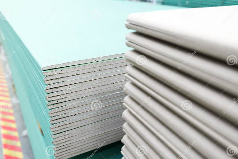 Stack of Gypsum Board Preparing for Construction Stock Photo - Image of ...