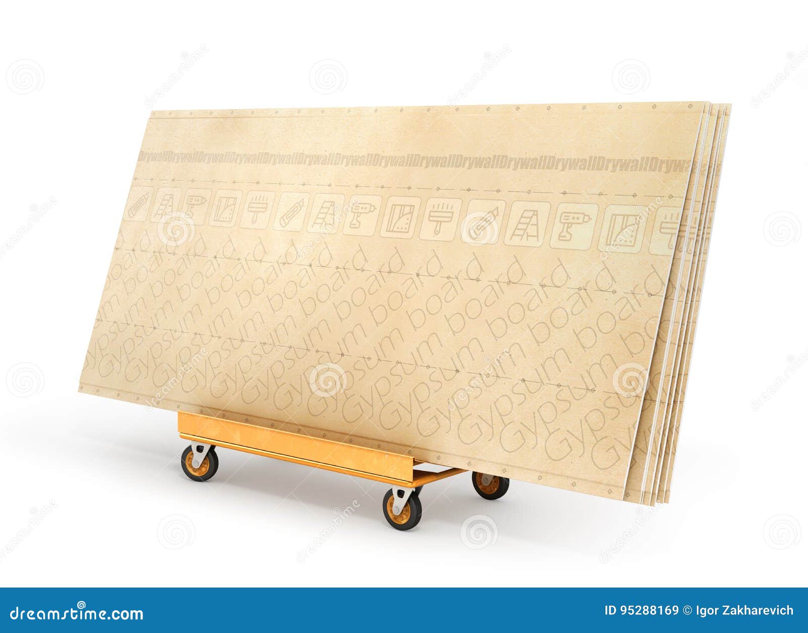 Stack of gypsum boards stock illustration. Illustration of floor - 95288169