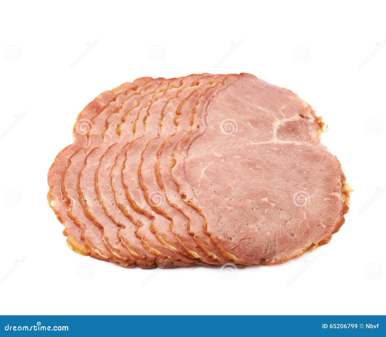 Stack of Ham Slices Isolated Stock Image - Image of ingredient, healthy ...
