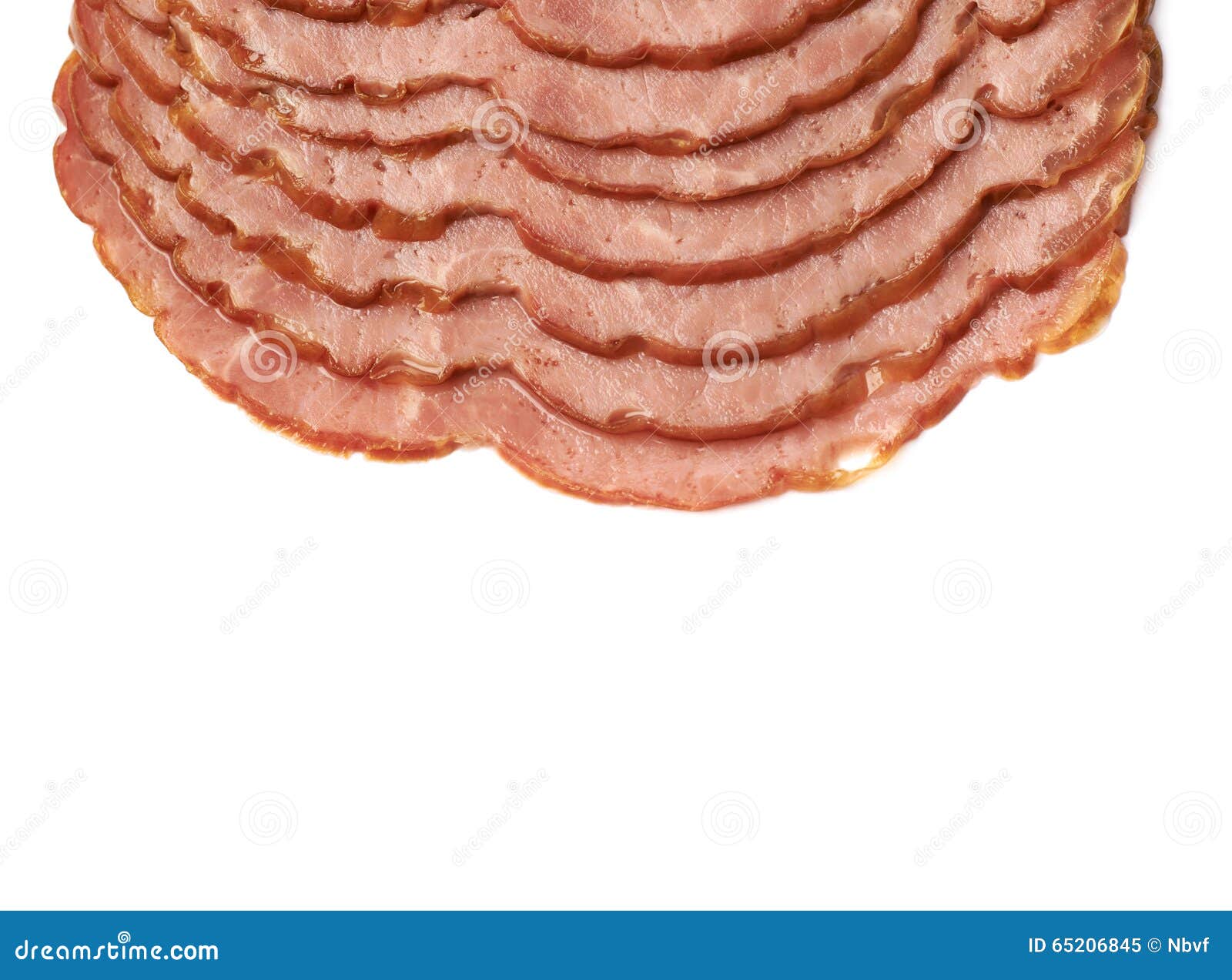 Stack of Ham Slices Isolated Stock Image - Image of chopped, salted ...