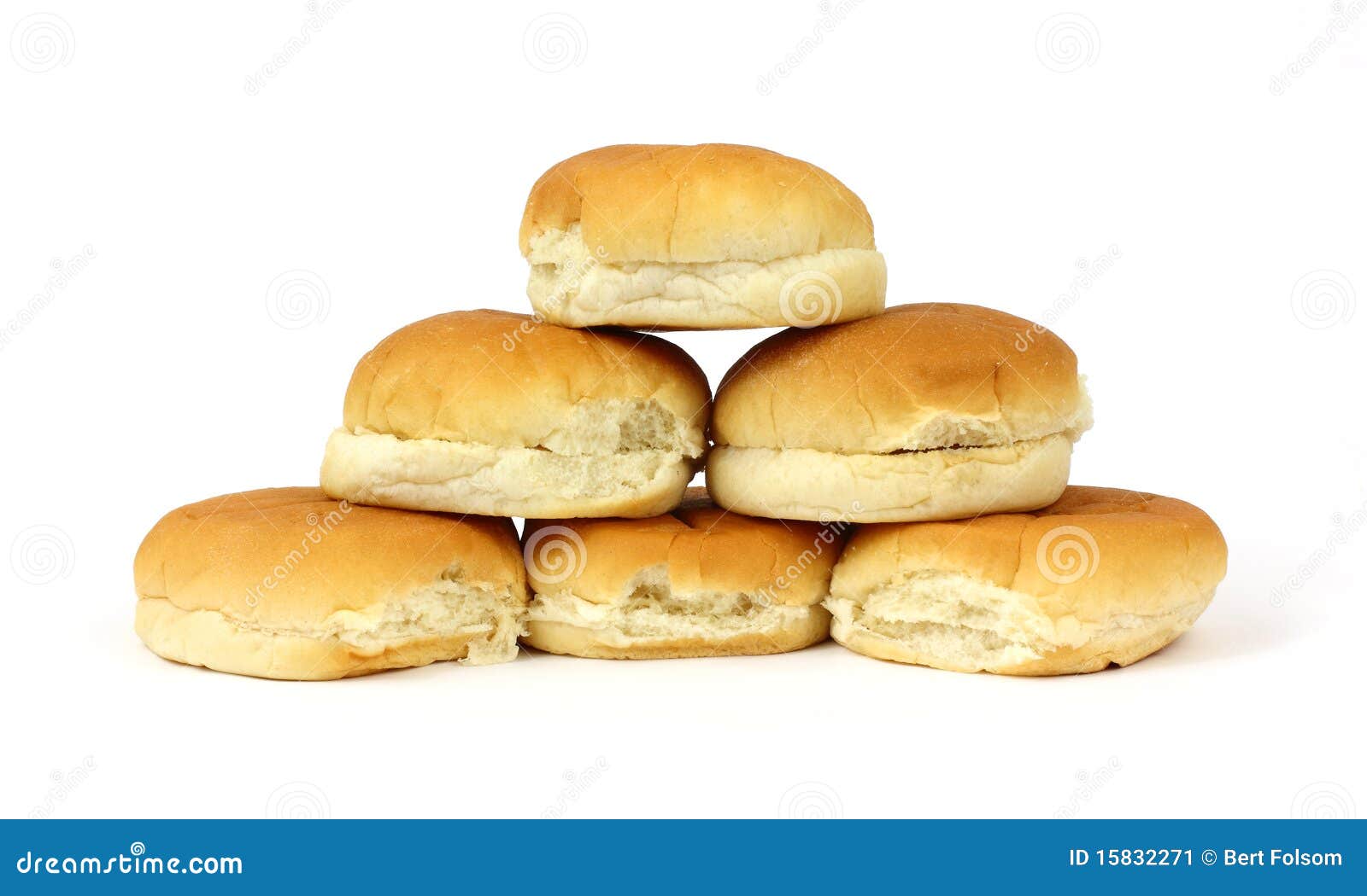 Stack of hamburger buns stock image. Image of buns, baked - 15832271
