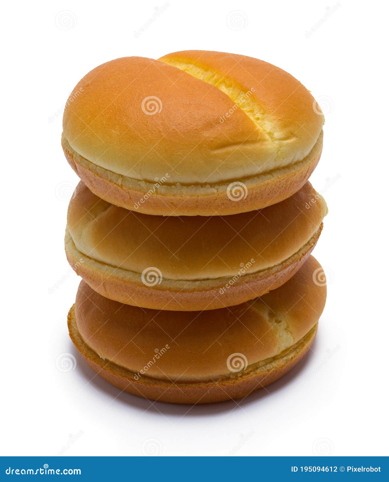 Stack of Hamburger Buns stock photo. Image of baked - 195094612
