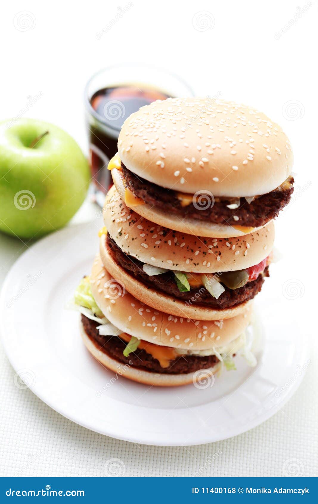 Stack of hamburgers stock photo. Image of meat, hamburger - 11400168