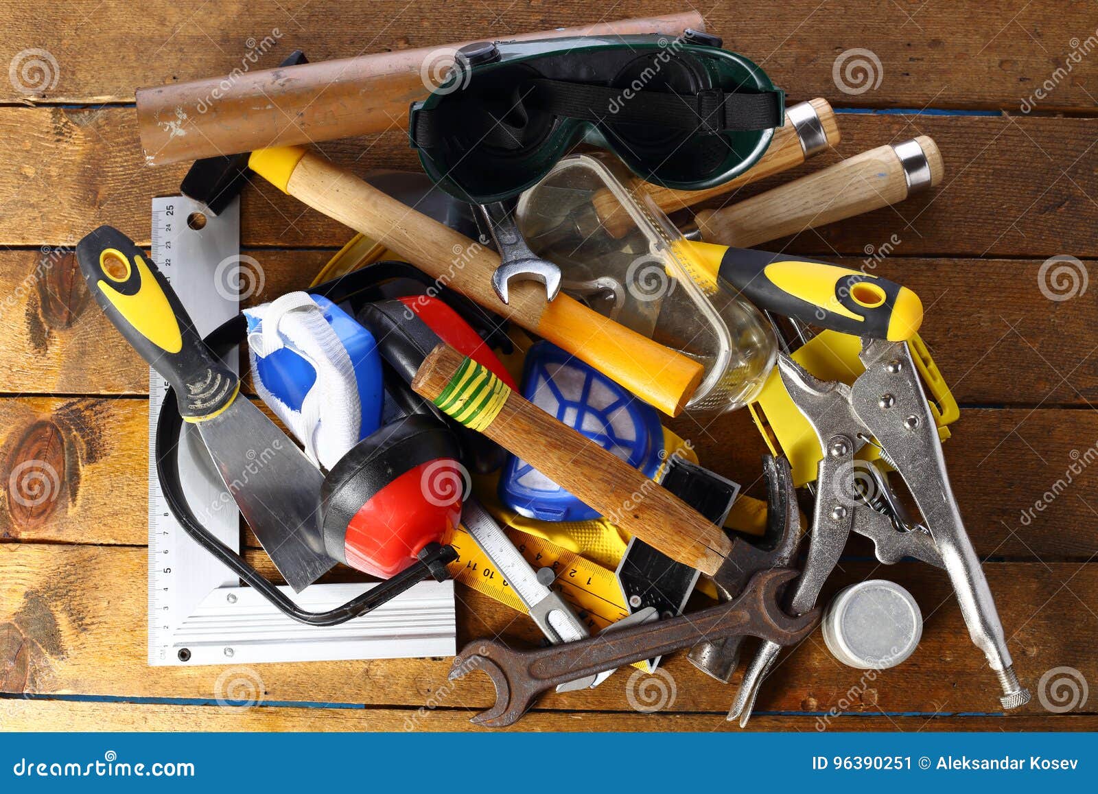 Stack of hand tools stock image. Image of spanner, workshop - 96390251