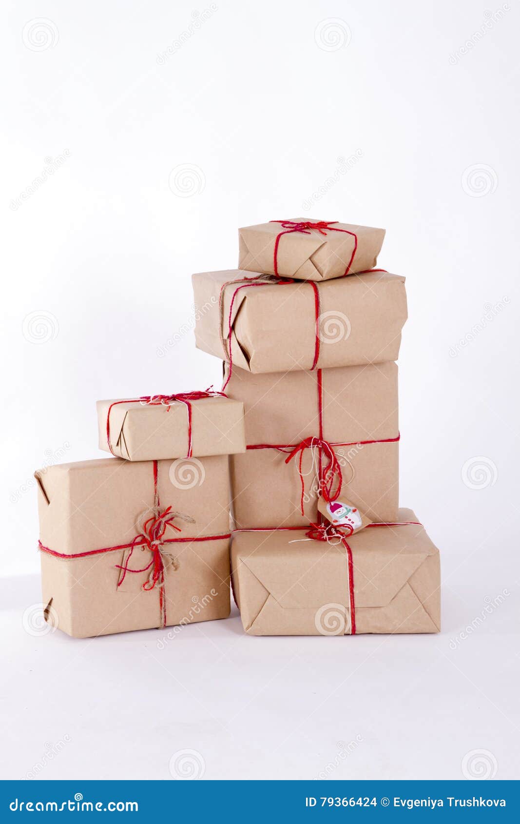 Stack of Handmade Gift Wrapping Stock Photo - Image of package ...