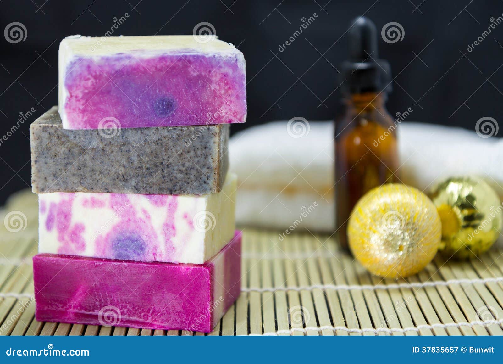 Stack of handmade soap stock image. Image of dish, yellow - 37835657