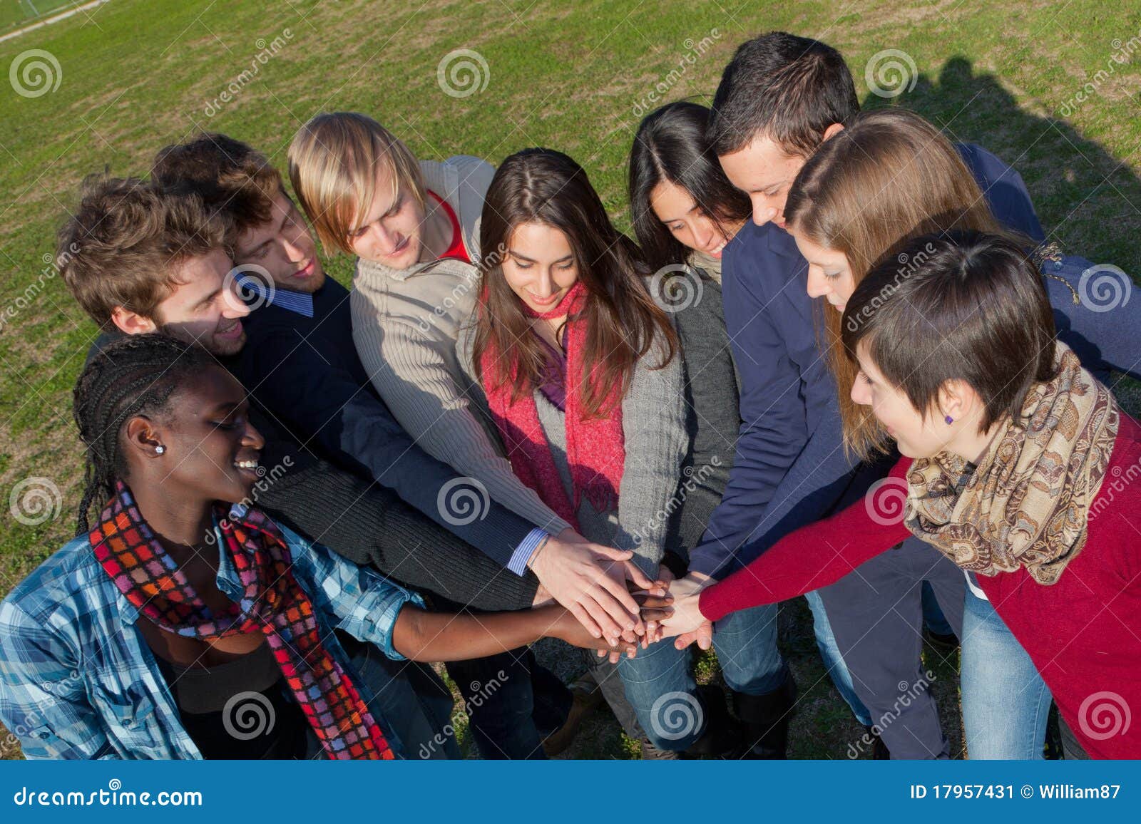 Stack of Hands stock image. Image of multiethnic, clasped - 17957431