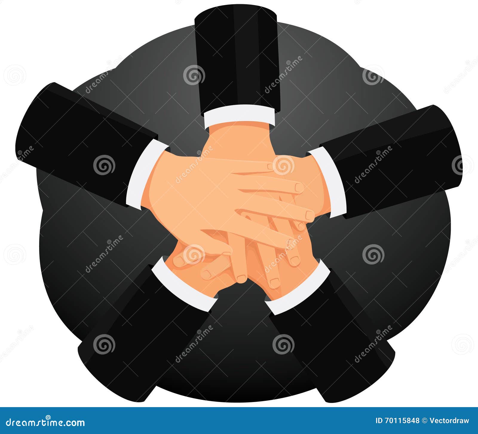 Stack of hands stock vector. Illustration of huddle, businessman - 70115848