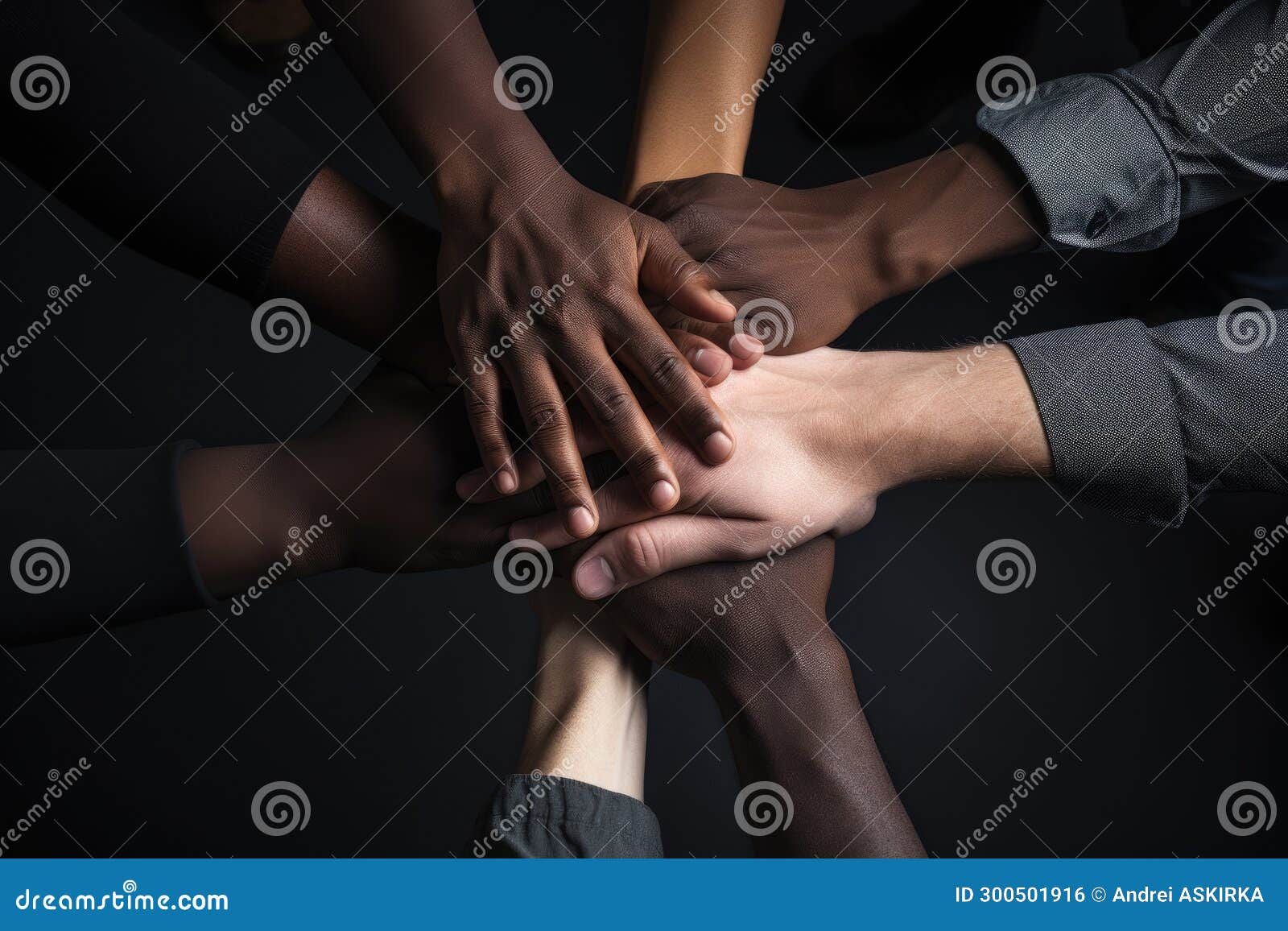 Stack of Hands on Grey Background. Unity and Teamwork Concept Stock ...