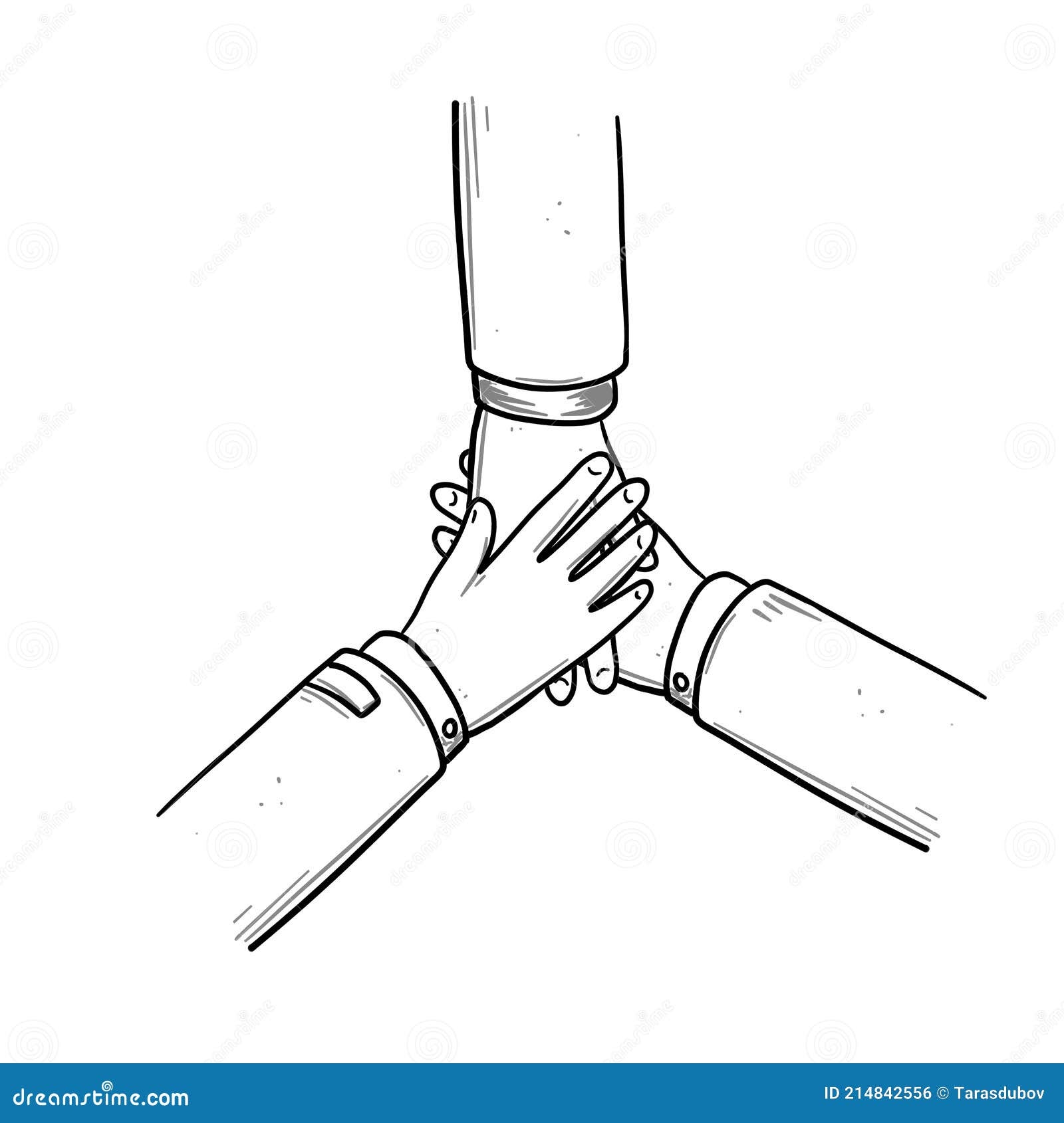 Stack of Hands. Many Businessman Palms. Concept of Team Stock Vector ...