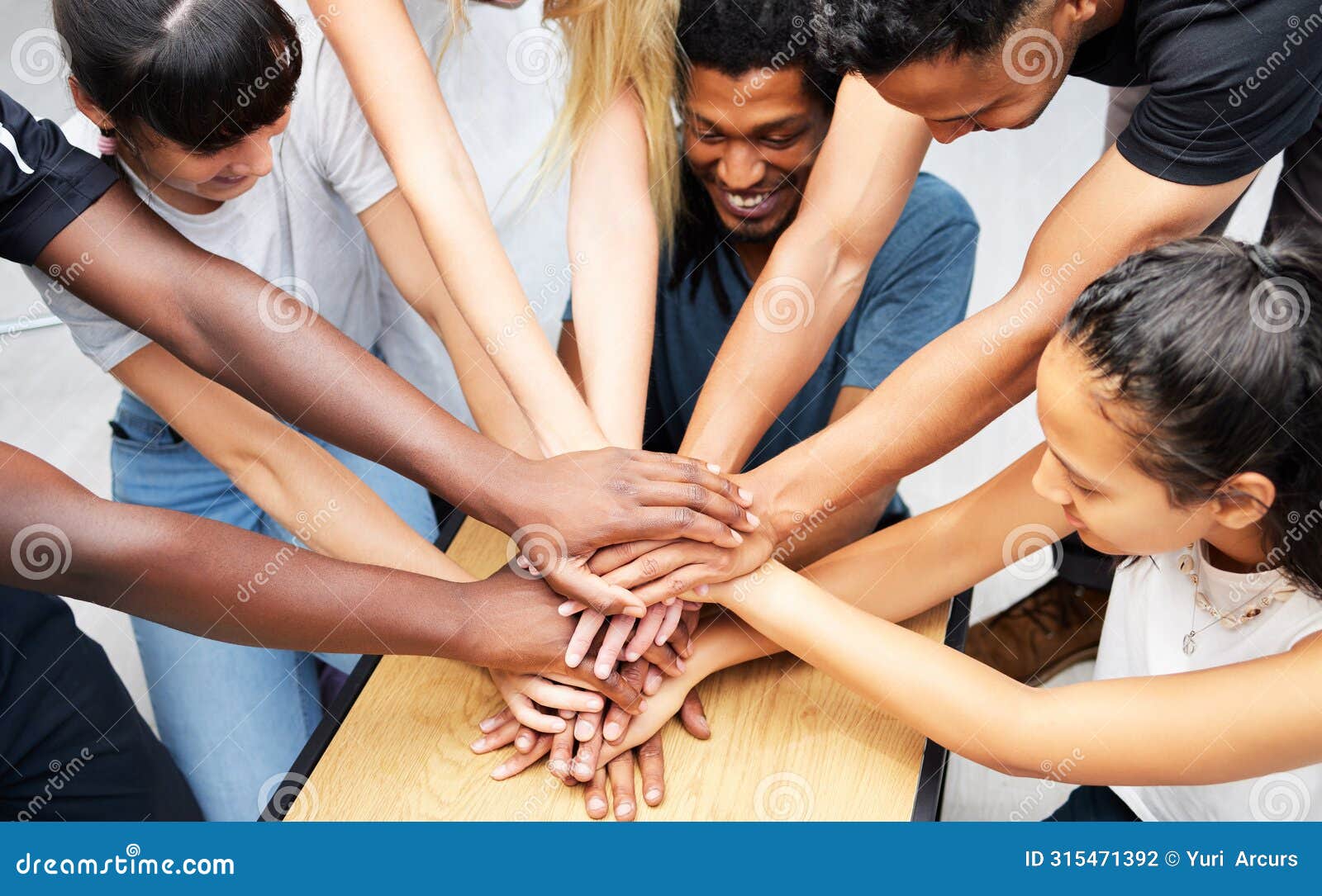 Stack of Hands, Support and People in Office for Solidarity ...