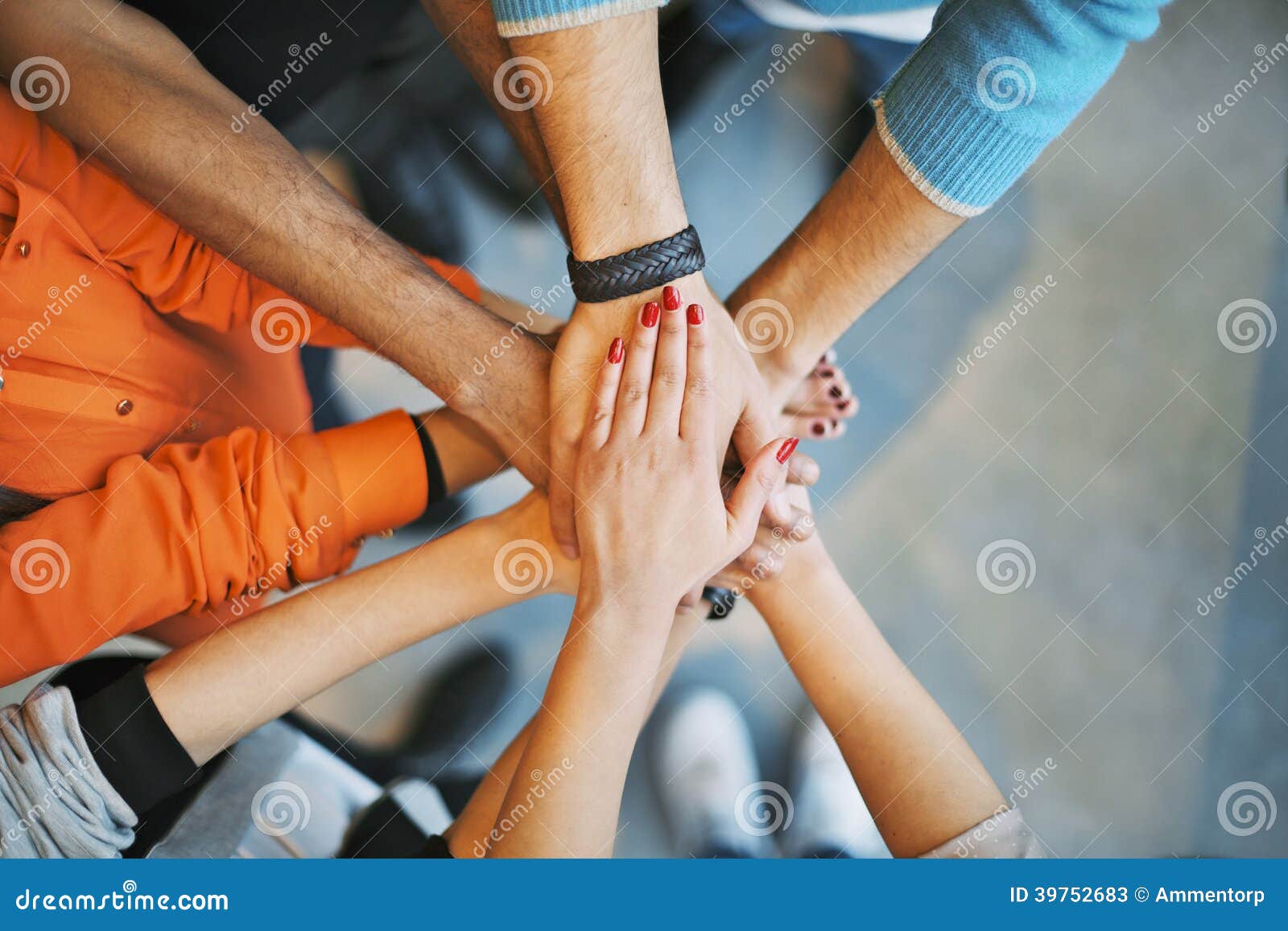 Stack of Hands a Symbol of Teamwork Stock Image - Image of multiracial ...