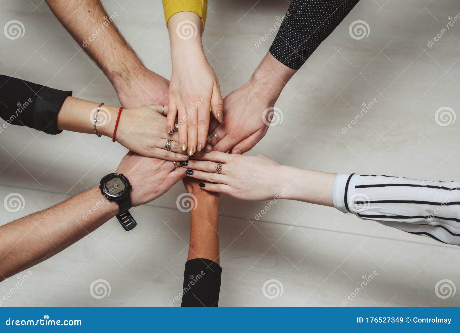Stack of Hands. Unity and Teamwork Concept Stock Image - Image of ...