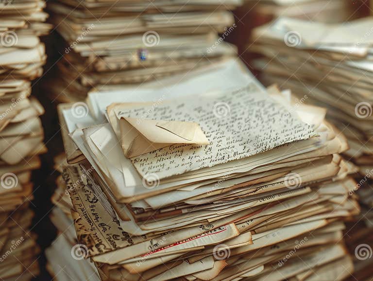 A Stack of Handwritten Letters Transforming into Emails, Demonstrating ...