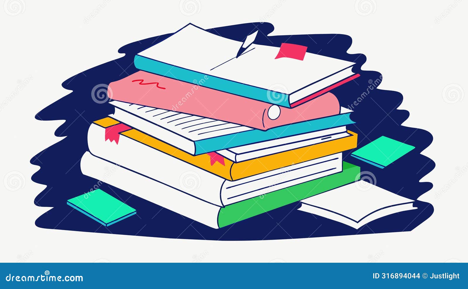 A Stack of Handwritten Notes and Highlighted Passages Marking the ...