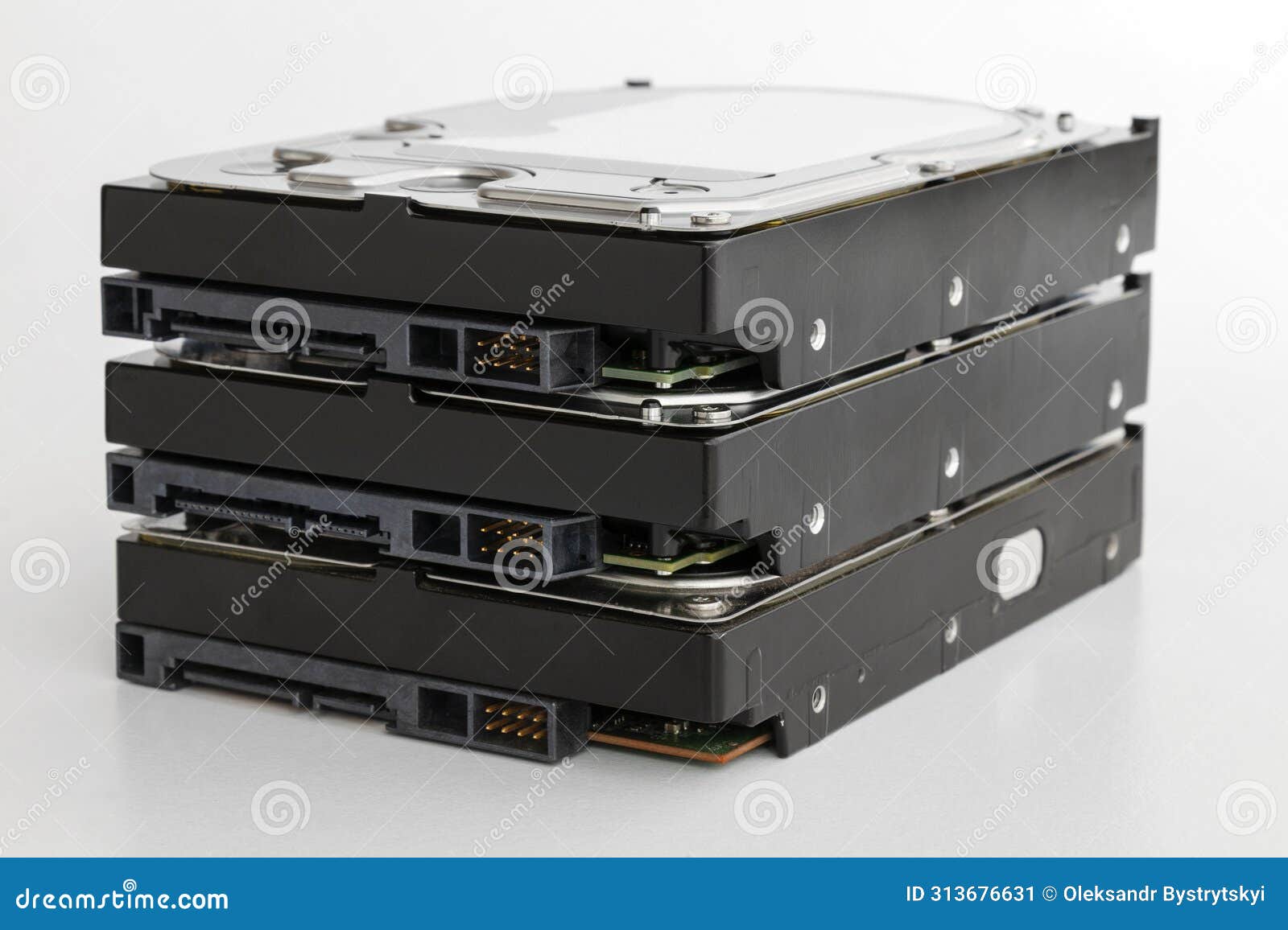 Stack of Hard Drives, 3.5 Inch Hard Drives with SATA Interface Stock ...