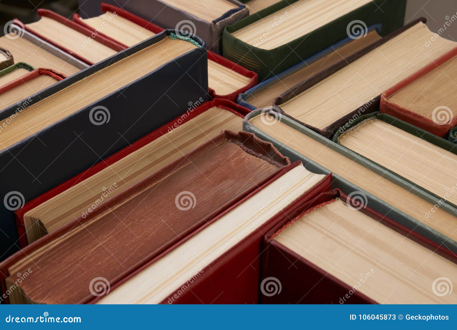 Stack of hardback books stock image. Image of knowledge - 106045873