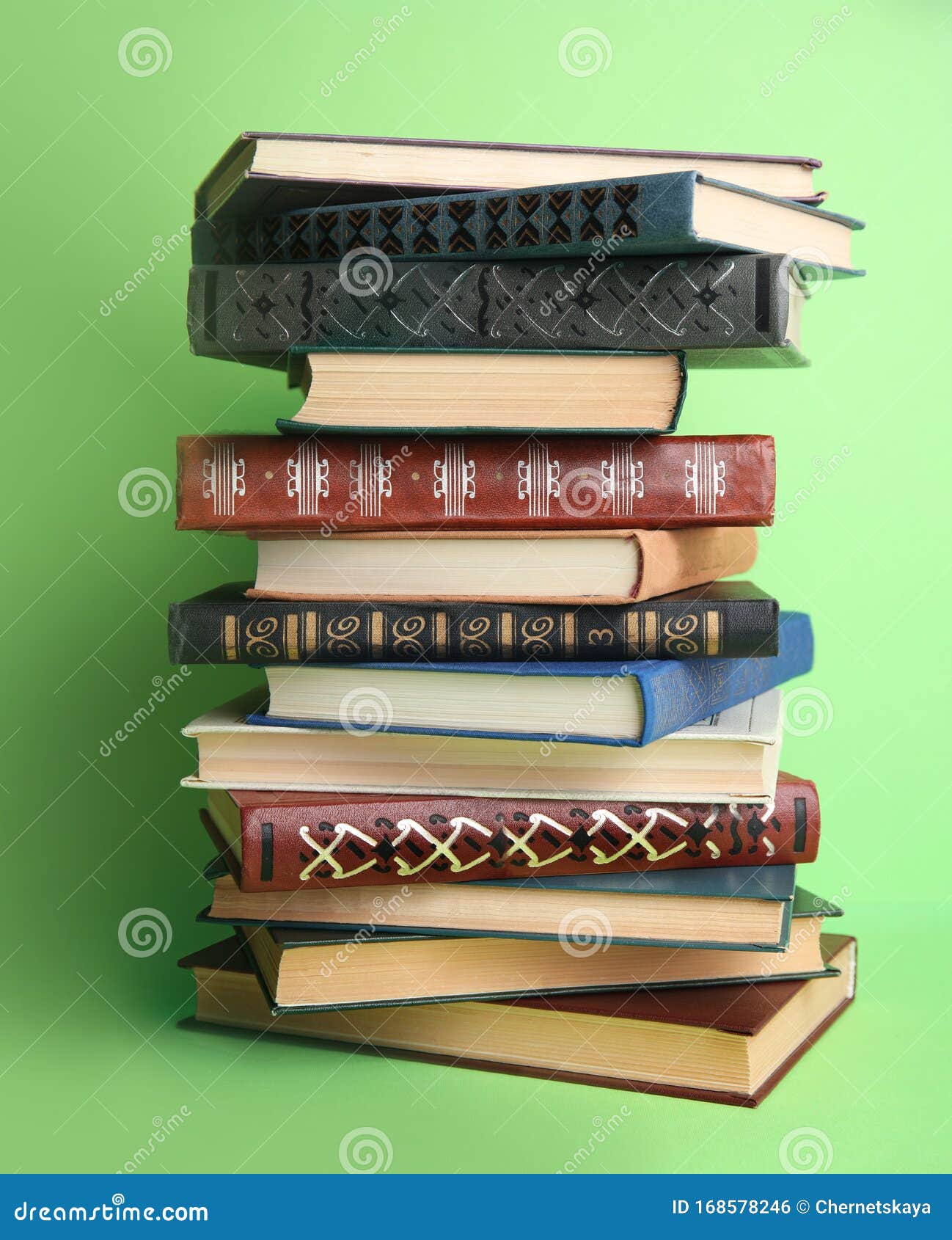 Stack of Hardcover Books on Background. Space for Text Stock Photo ...