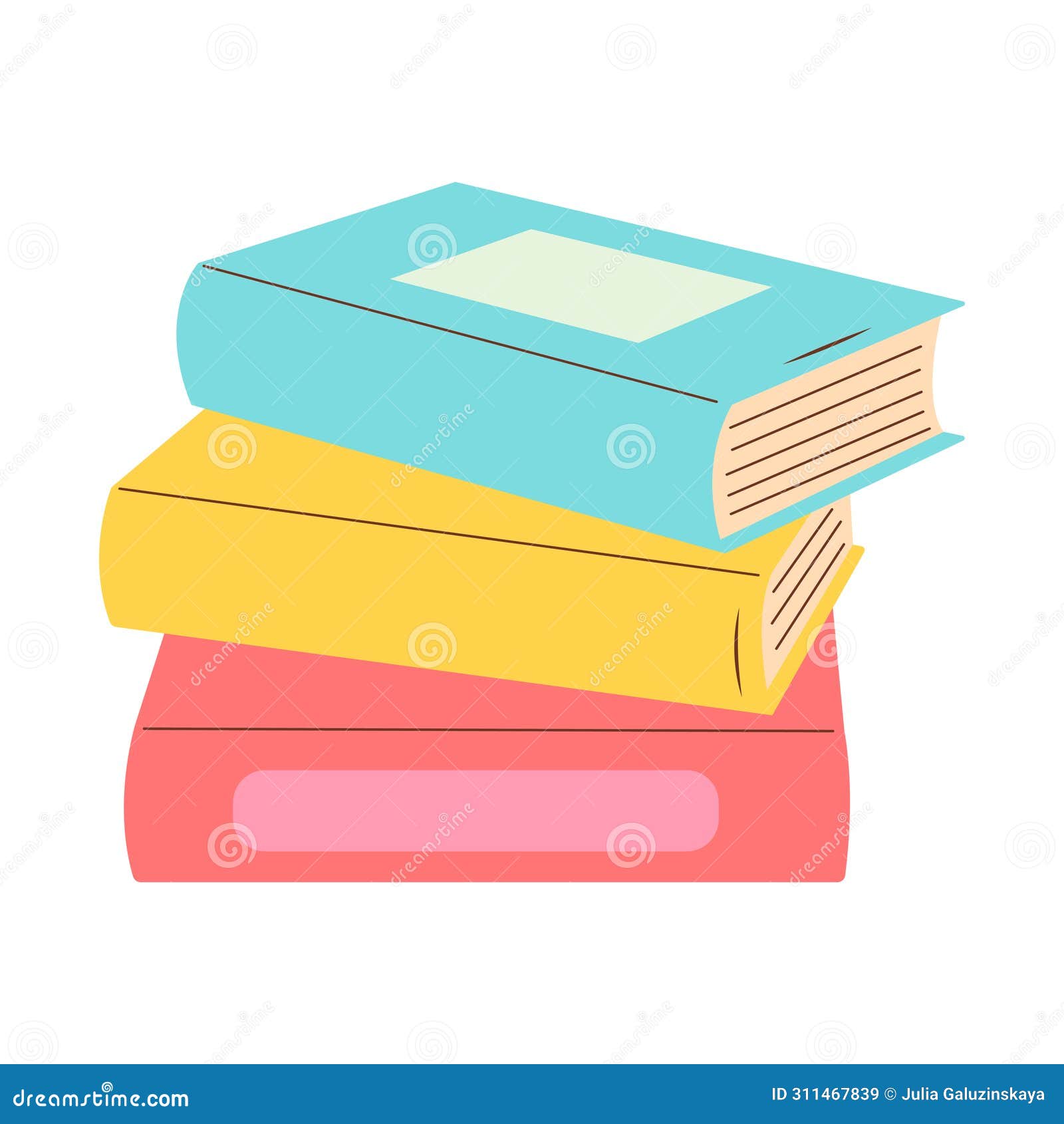 Stack of Hardcover Books. Colorful Thick Books Pile Stock Vector ...