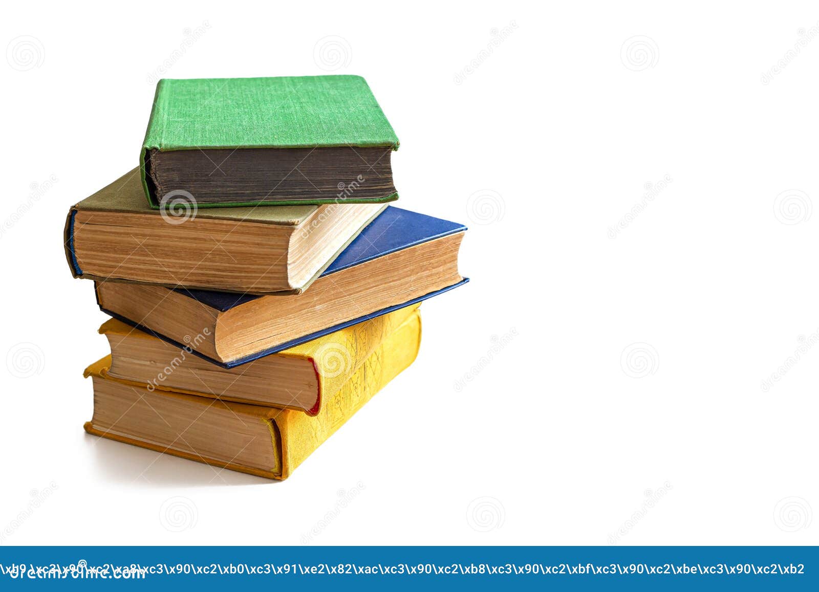 Stack of Hardcover Books on a White Background, a Place To Insert Your ...