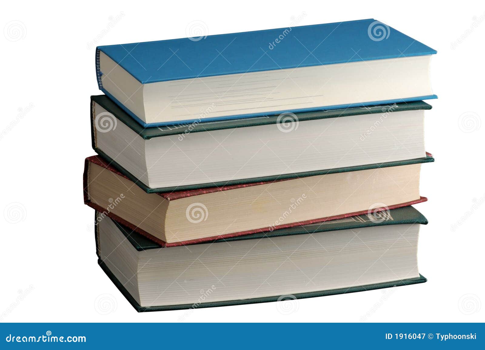 Stack of Hardcover Books Isolated on White Stock Image - Image of ...
