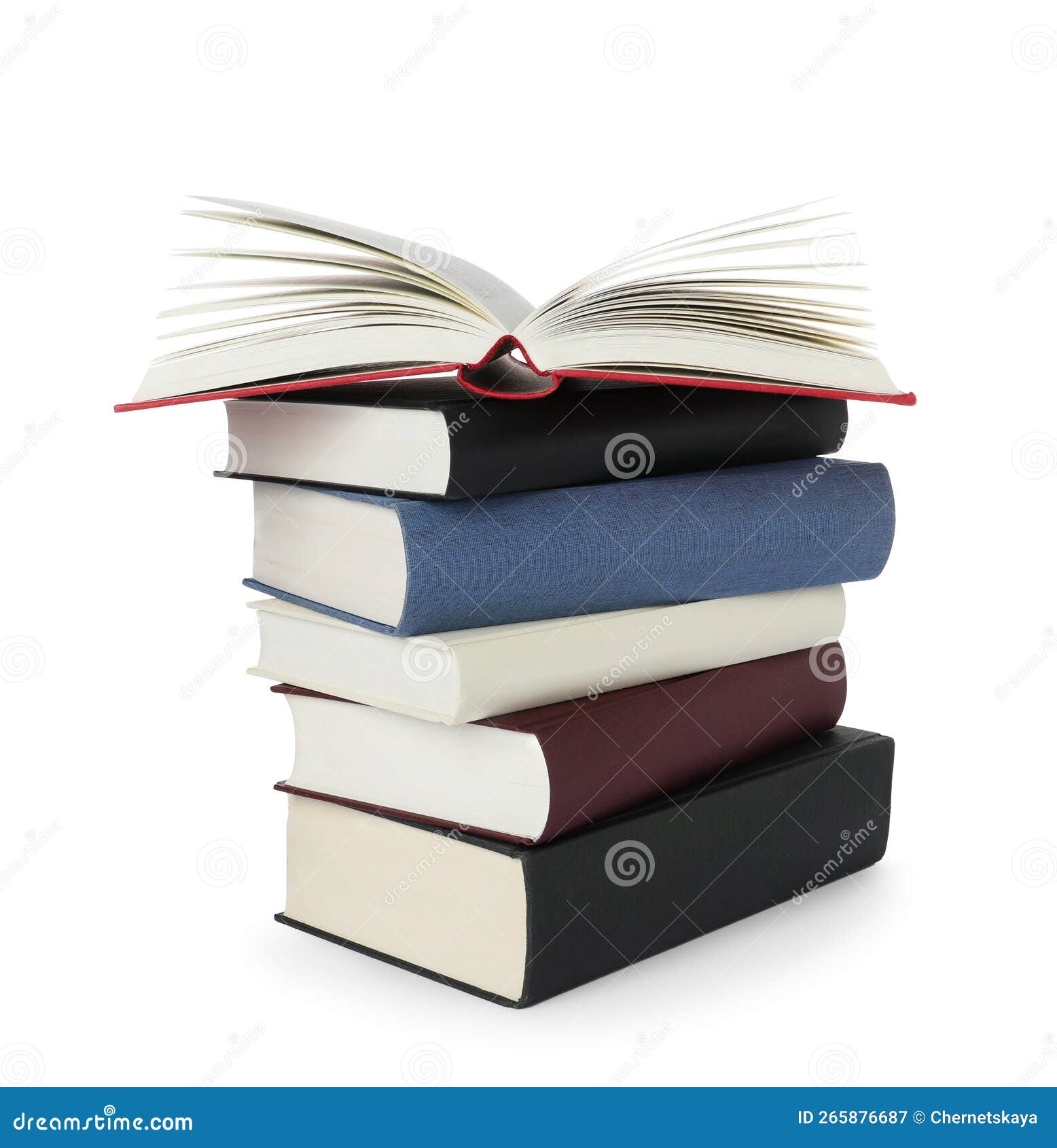 Stack of Hardcover Books Isolated on White Stock Image - Image of ...