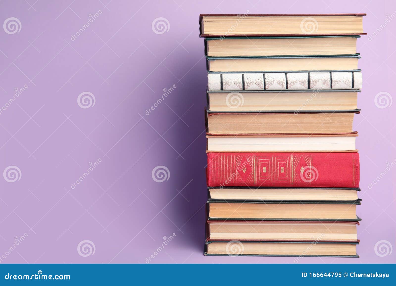 Stack of Hardcover Books on Background. Space for Text Stock Image ...