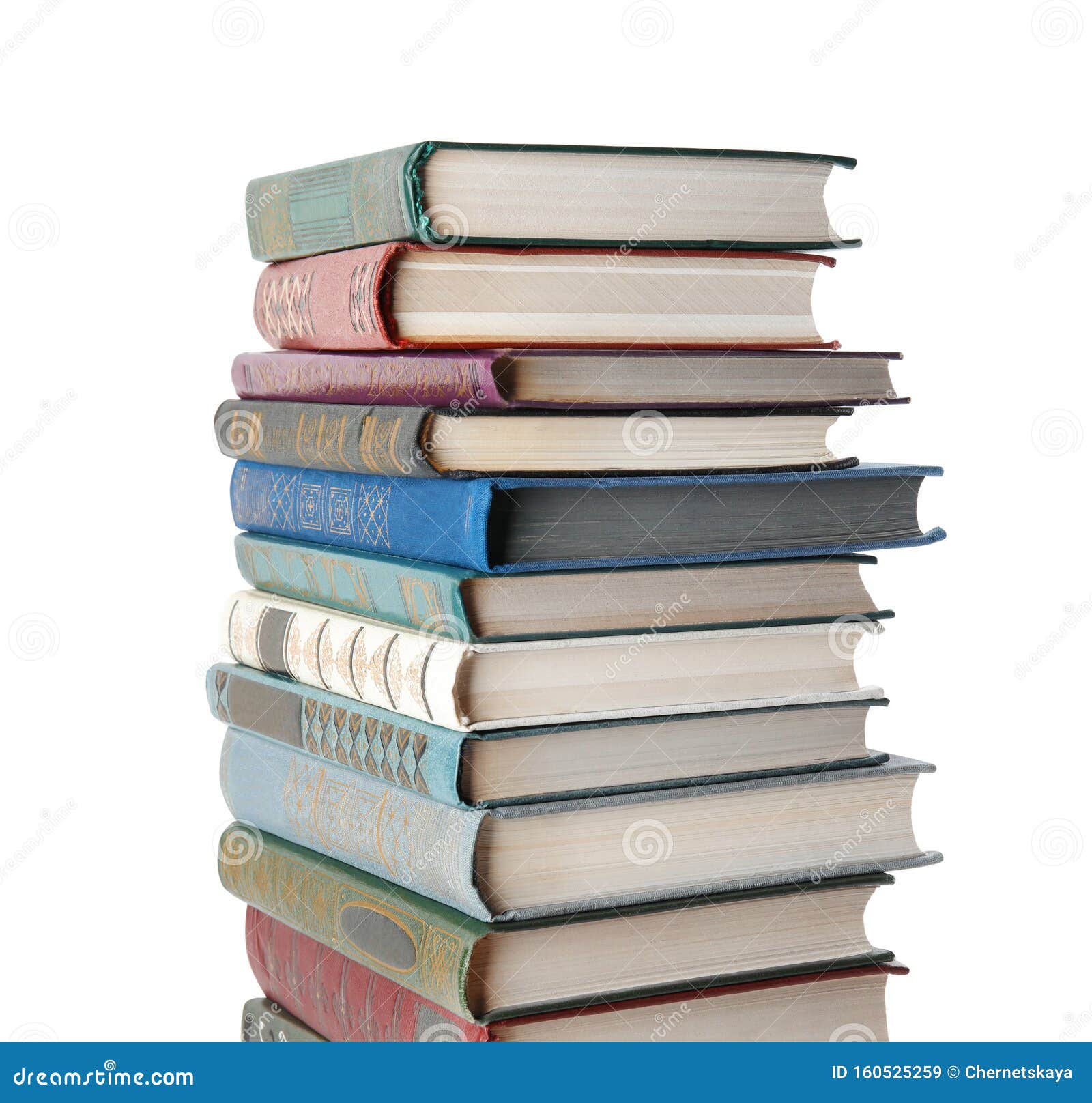 Stack of Hardcover Books on White Stock Image - Image of edition ...