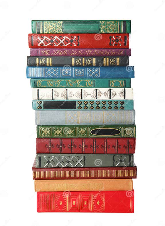 Stack of Hardcover Books on White Stock Photo - Image of hardcover ...