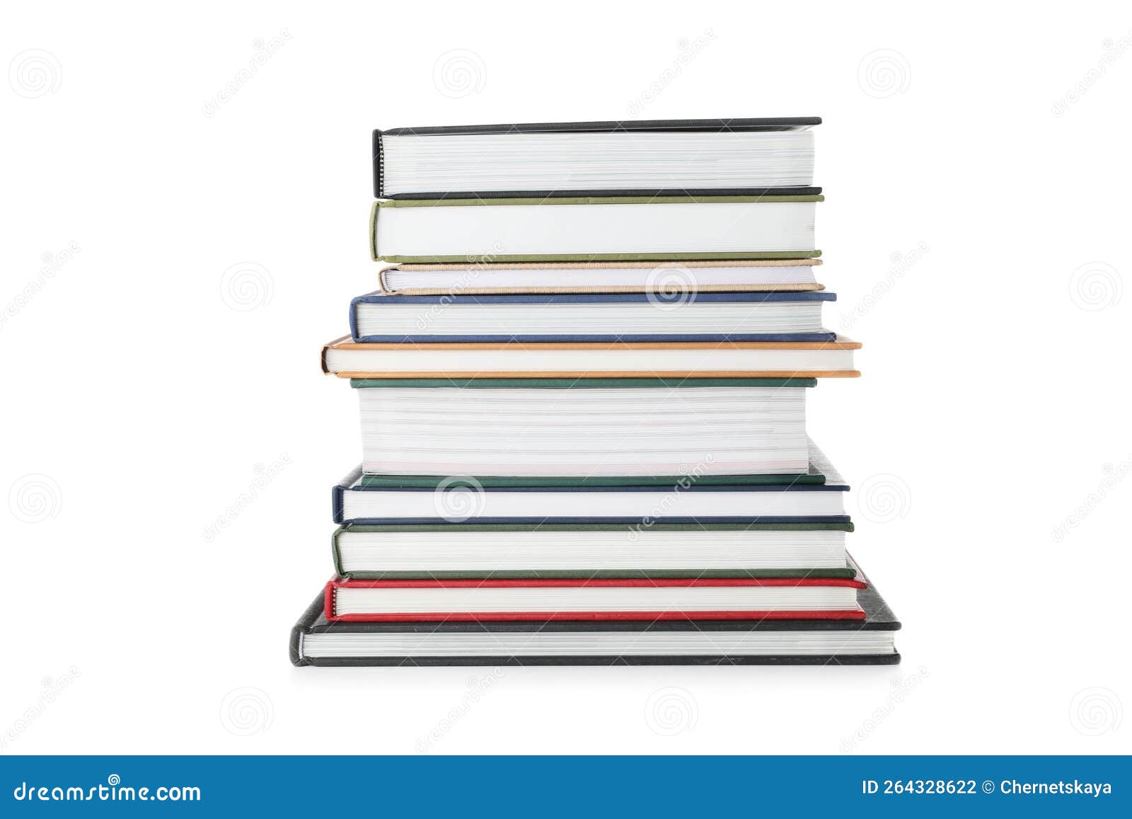 Stack of Hardcover Books on White Background Stock Photo - Image of ...
