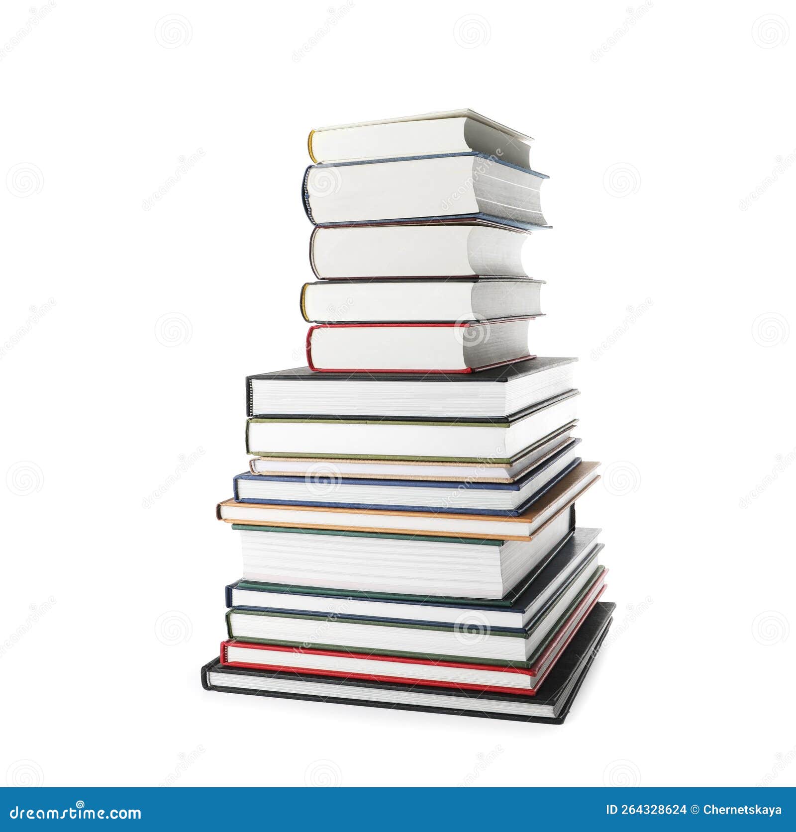 Stack of Hardcover Books on White Background Stock Photo - Image of ...