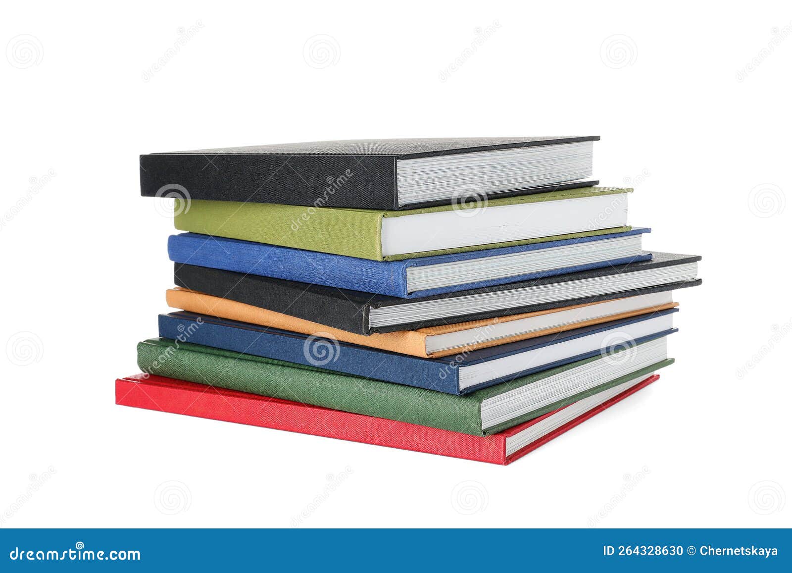 Stack of Hardcover Books on White Background Stock Photo - Image of ...